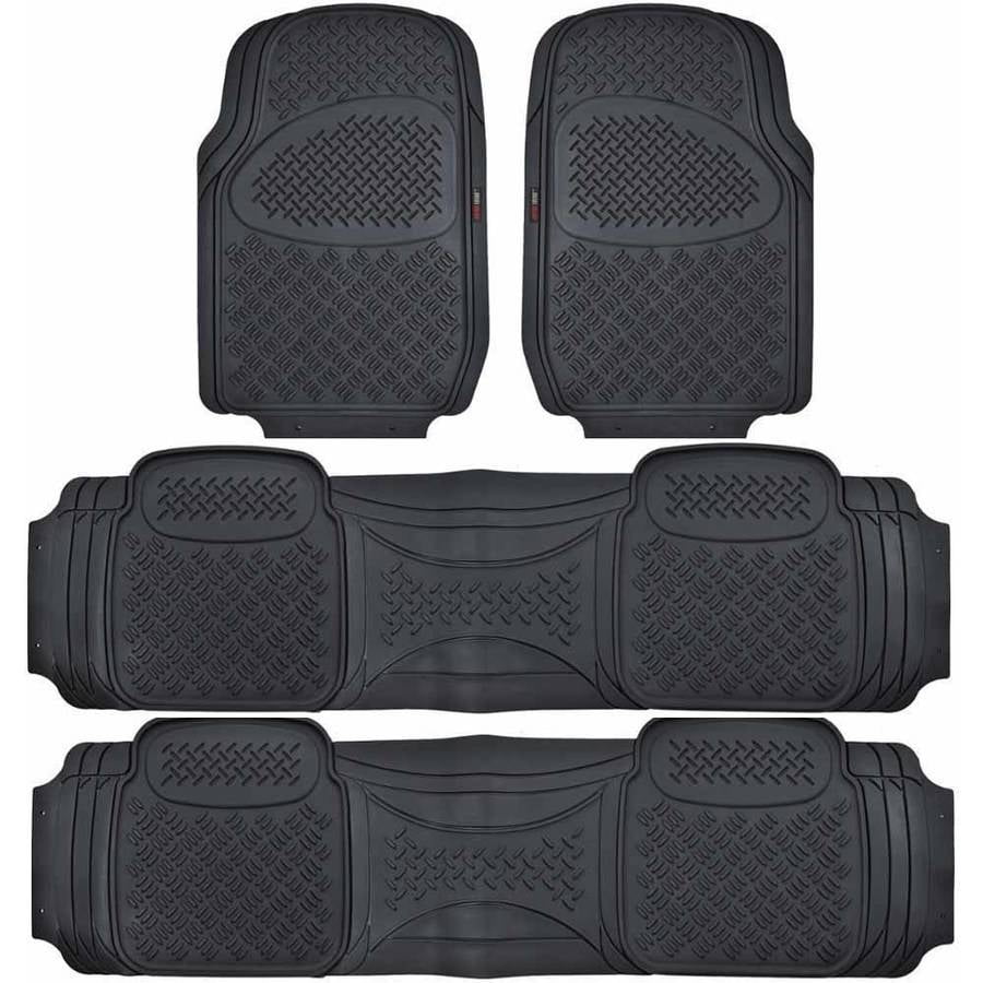 Motor Trend All Weather Car Floor Mats, 3 Rows Odorless, Black Beige ...