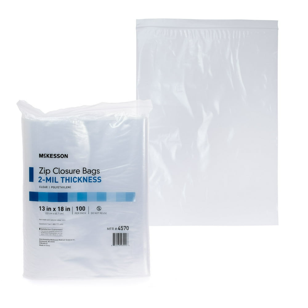 McKesson Zip Closure Bag 13 X 18 Inch Polyethylene Clear, 4570 - CASE ...