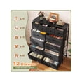 Black Tall Dresser With 12 Drawers, Wooden Top & Metal Frame For ...
