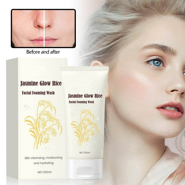 Fiudx Limpiador Facial, Limpiador Espumoso de Arroz Jazmín, Revitalizante y Juvenil, Limpiador ...