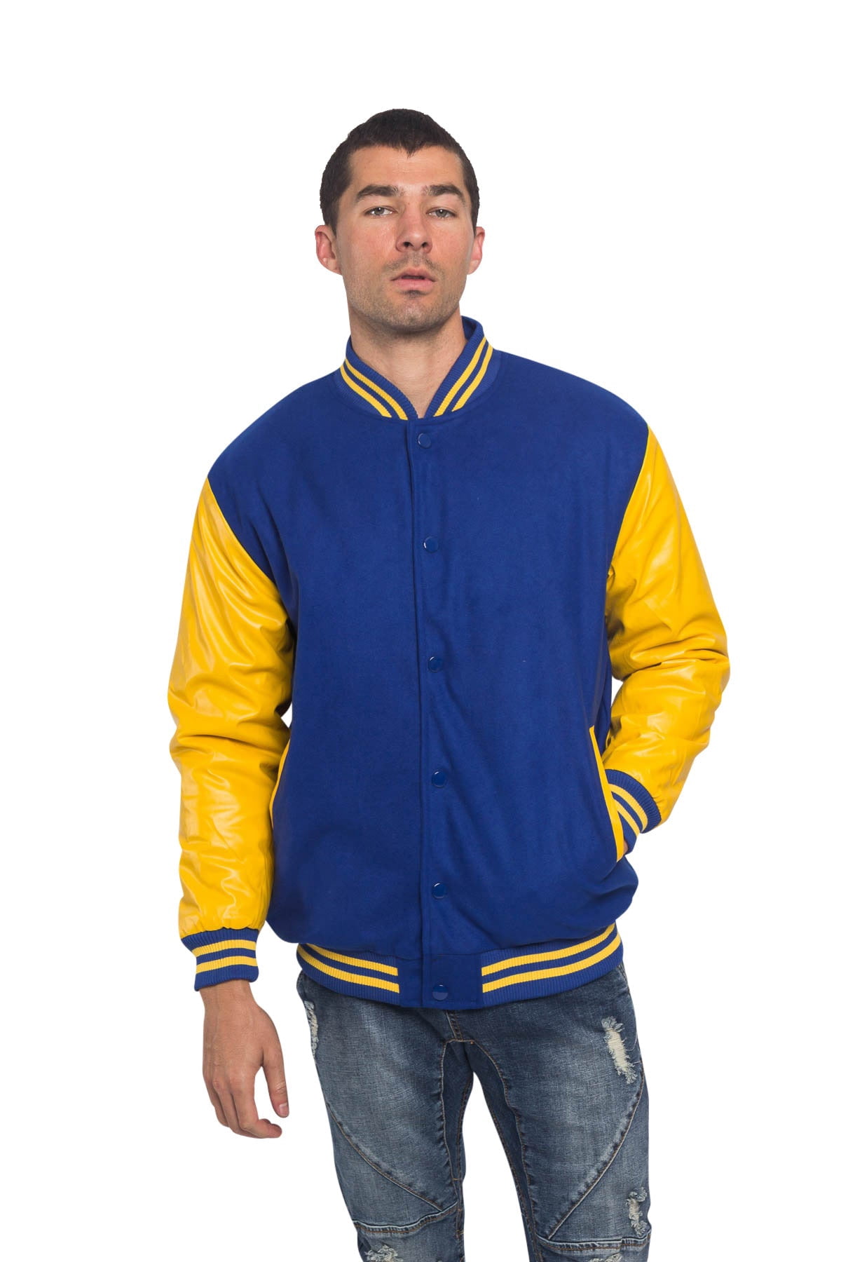 G-Style USA Men's Letterman Baseball Varsity Jacket VJ100A - RED/BLACK ...
