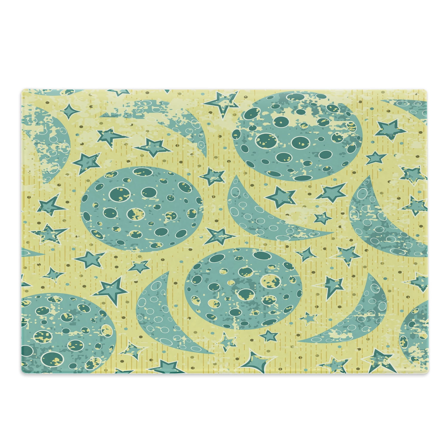 Moon Cutting Board, Grunge States of the Moon Stars Pattern Vintage ...