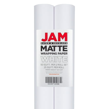 JAM Paper Matte Wrapping Paper, 50 Sq. ft Total, Slate Grey 2 Rolls ...