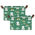 Bear Four Leaf Clover Pattern Collapsible Storage Bin Open Home Shelf ...