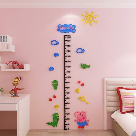 3d Acrylic Wall Stickers Peppa Pig Mirror Wall Decal Posters Diy Height ...
