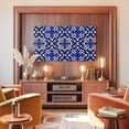 Blue Boho Floral TV Cover for 55 Inch Screen, Stretch Fabric Dustproof ...