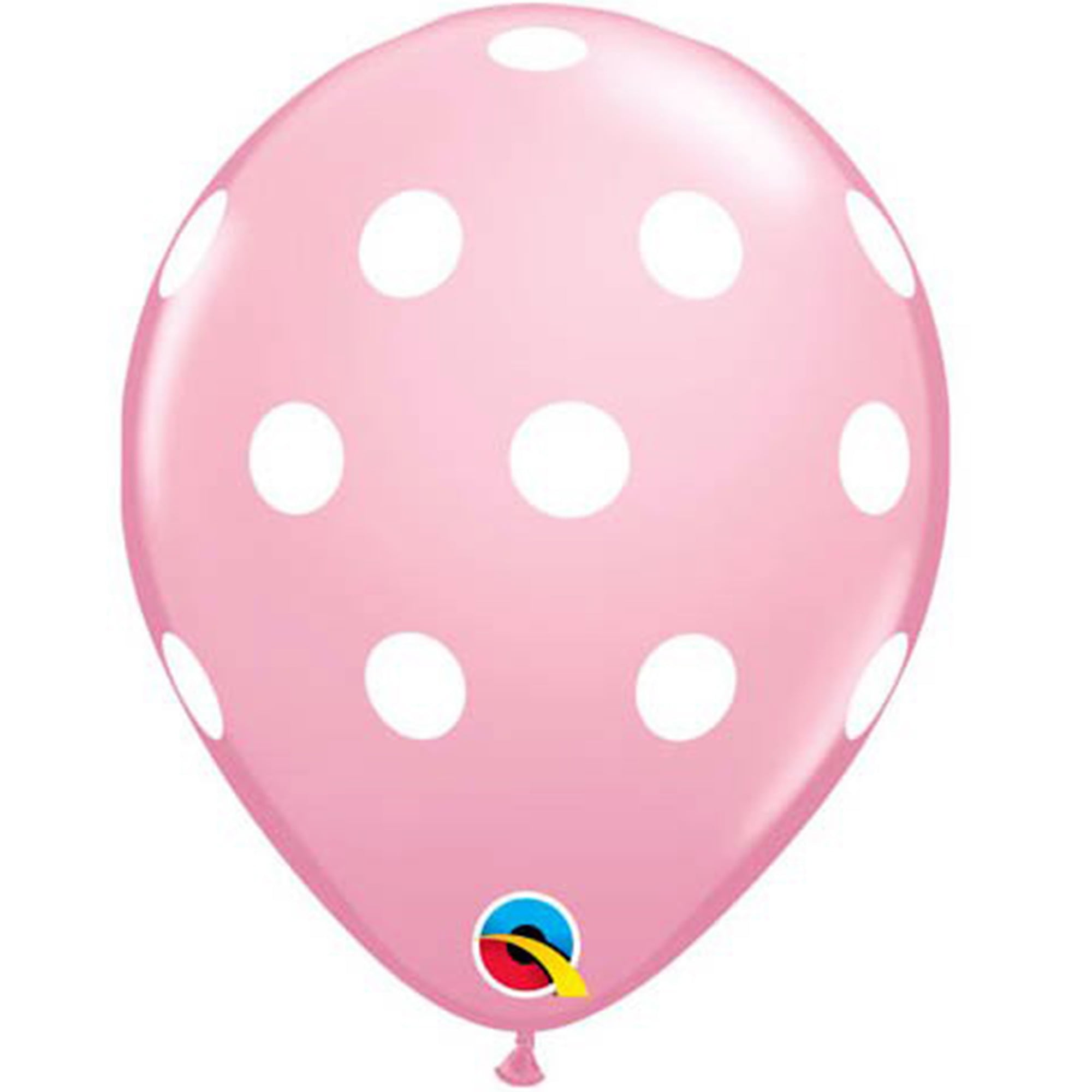 12 Qualatex Polka Dot Balloon Pink White Color 11" - Walmart.com