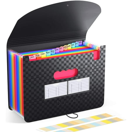 Accordian File Organizer 12 Pockets - Expanding File Folder Expandable ...