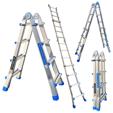 COSCO 18 ft Max Reach Multi Position Aluminum Ladder, Silver - Walmart.com