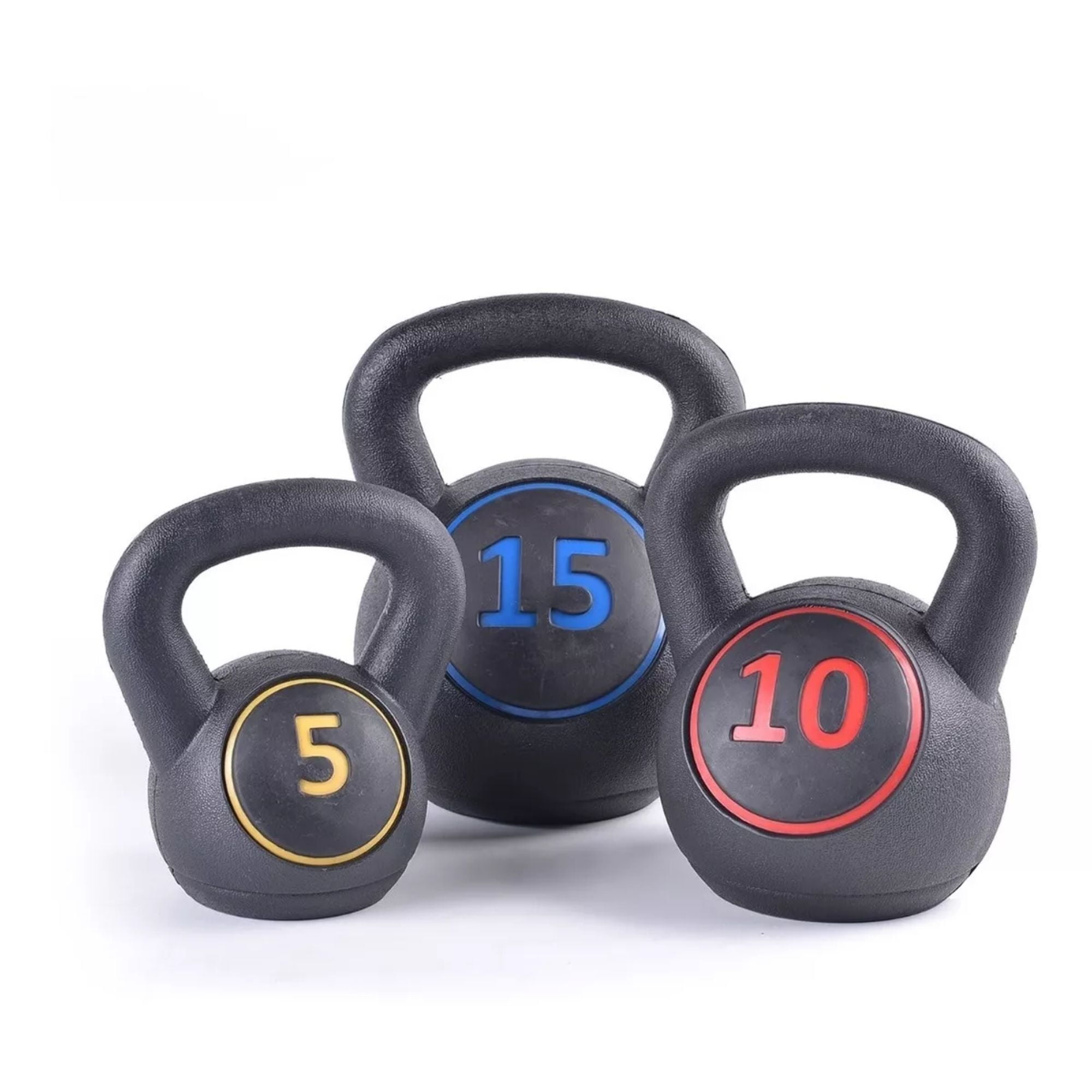 Pesas Rusas Kettlebells Kit De 3 Pzs Con Base: 5-10-15 Lb | Bodega ...