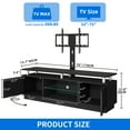 Dextrus LED TV Stand with Mount & Power Outlet, Height Adjustable TV ...