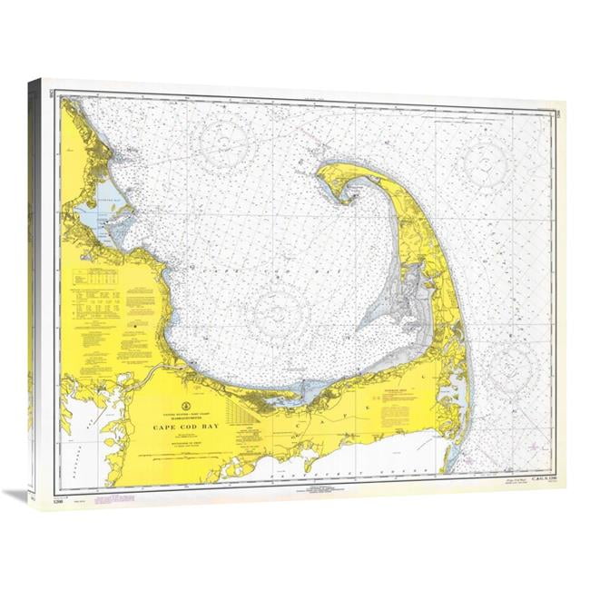 36 in. Nautical Chart - Cape Cod Bay CA. 1970 Art Print - NOAA ...