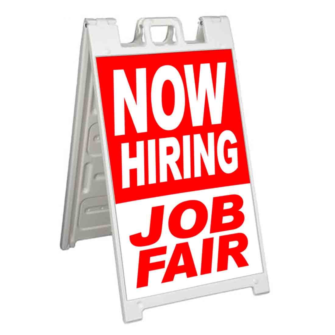Now Hiring Job Fair (24" X 36") Standard A-Frame Signicade, Includes ...