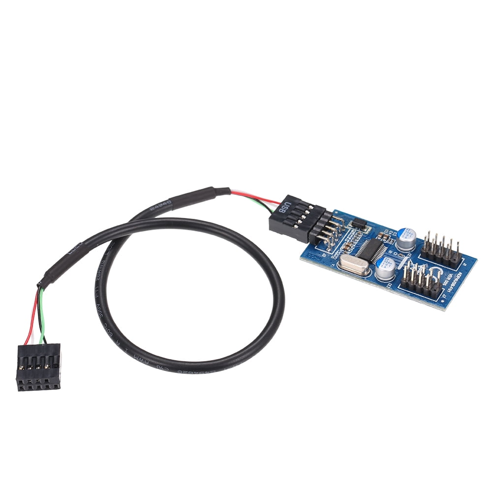 Motherboard 9Pin USB Header to 2 Male Adapter Card USB2.0 9Pin to Dual ...
