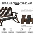 Outsunny Outdoor Double Rocking Chair, Rustic Adirondack Bench, 2 ...