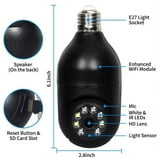 E27 Light Bulb 5G Wifi Surveillance Camera, IP65 Waterproof, Auto Human ...