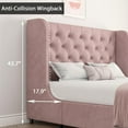 4 EVER WINNER Queen Size Bed Frame, Pink Queen Bed Frame, Modern ...