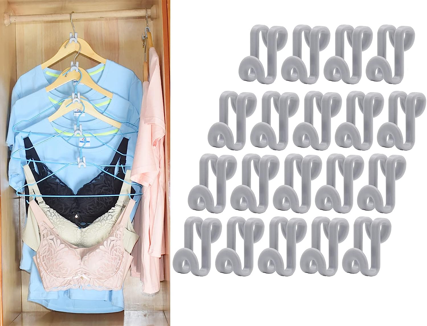 60Pcs Clothes Hanger Connector Hooks, Mini Cascading Hanger Hooks for ...