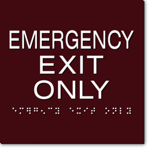Emergency Exit Only Sign-Brown / White (3 Units) - Walmart.com