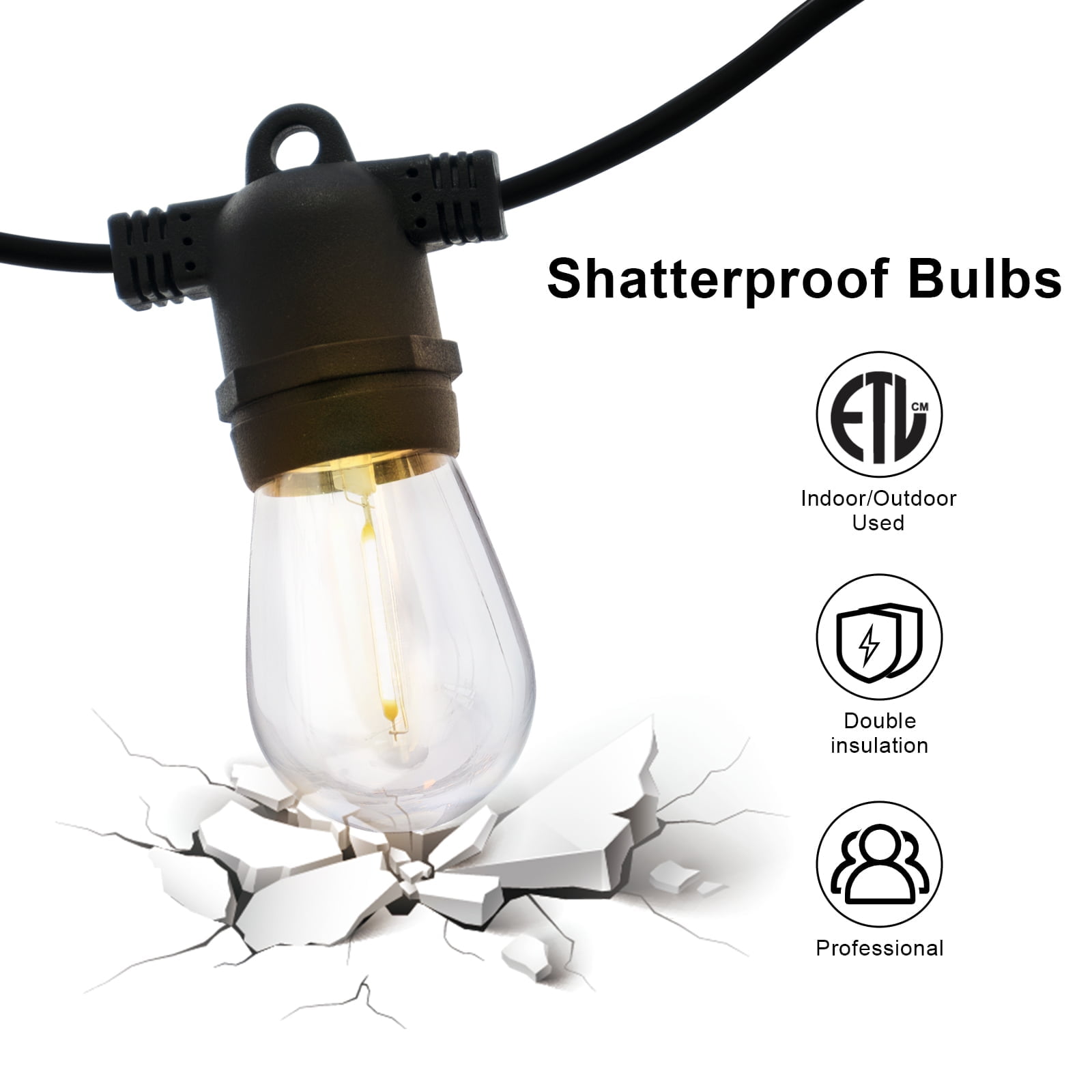 Buy Eva's Light 51ft LED Solar String Lights Outdoor- Waterproof with ...