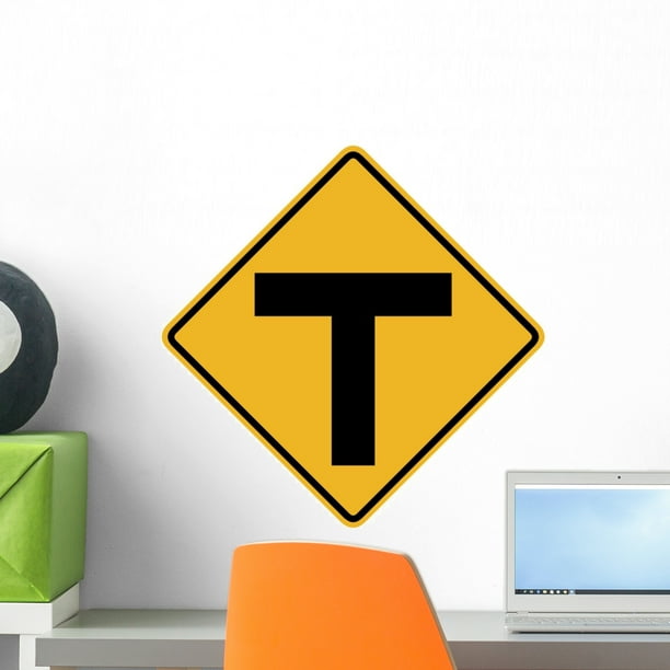 T Intersection Sign Wall Decal by Wallmonkeys Peel and Stick Graphic ...
