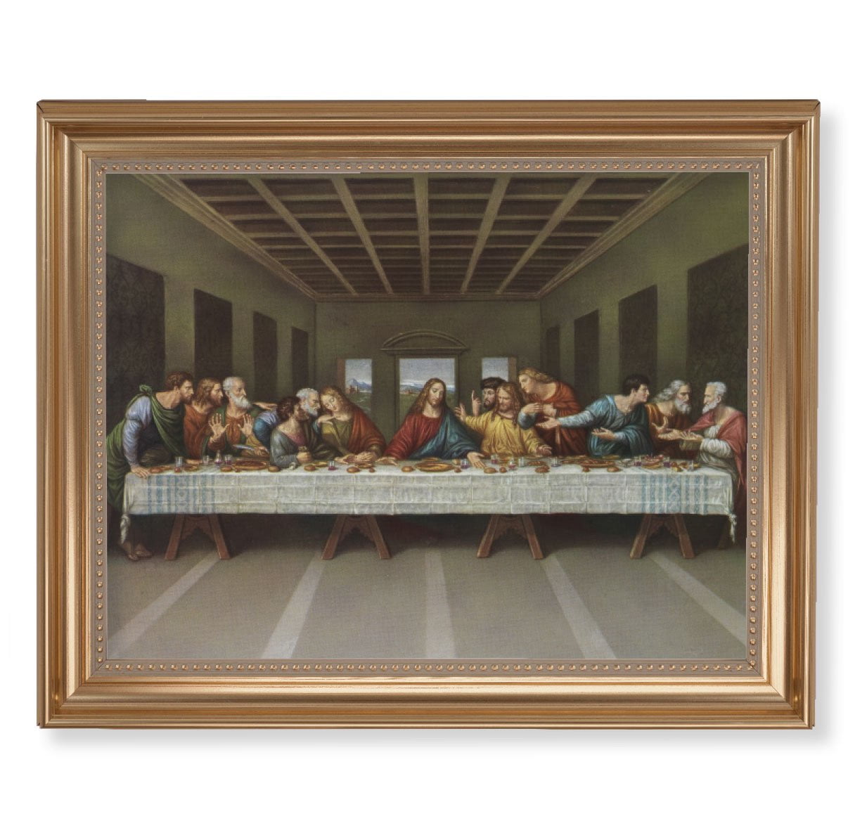 Last Supper Picture Framed Wall Art Decor, Extra Large, Classic Gold ...