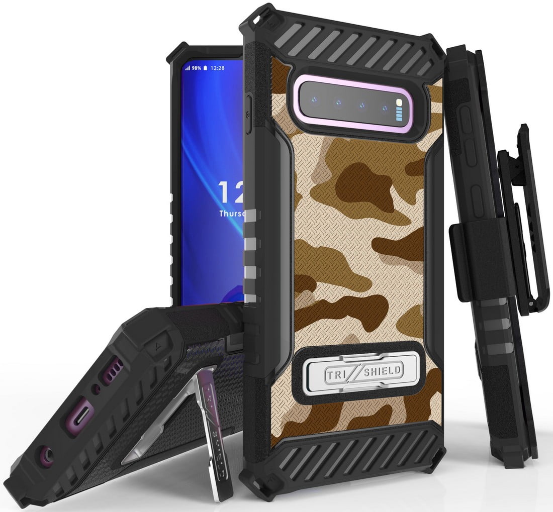 Tri-Shield [CAMOUFLAGE SERIES] Rugged Case Metal Kickstand Cover + Belt ...