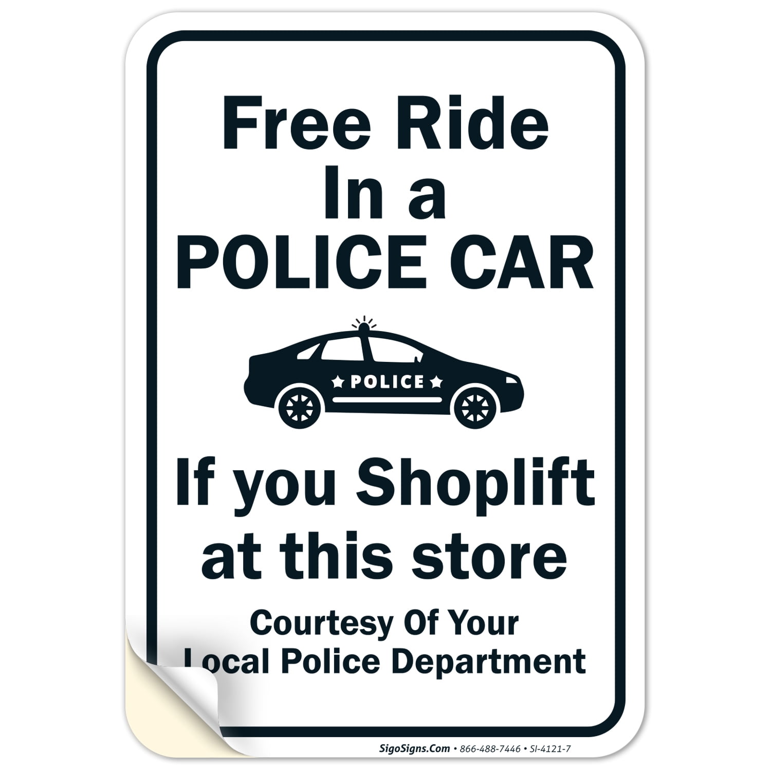 Local Police Department Sign, For Shoplift At Store 10x7 Vinyl Sticker ...