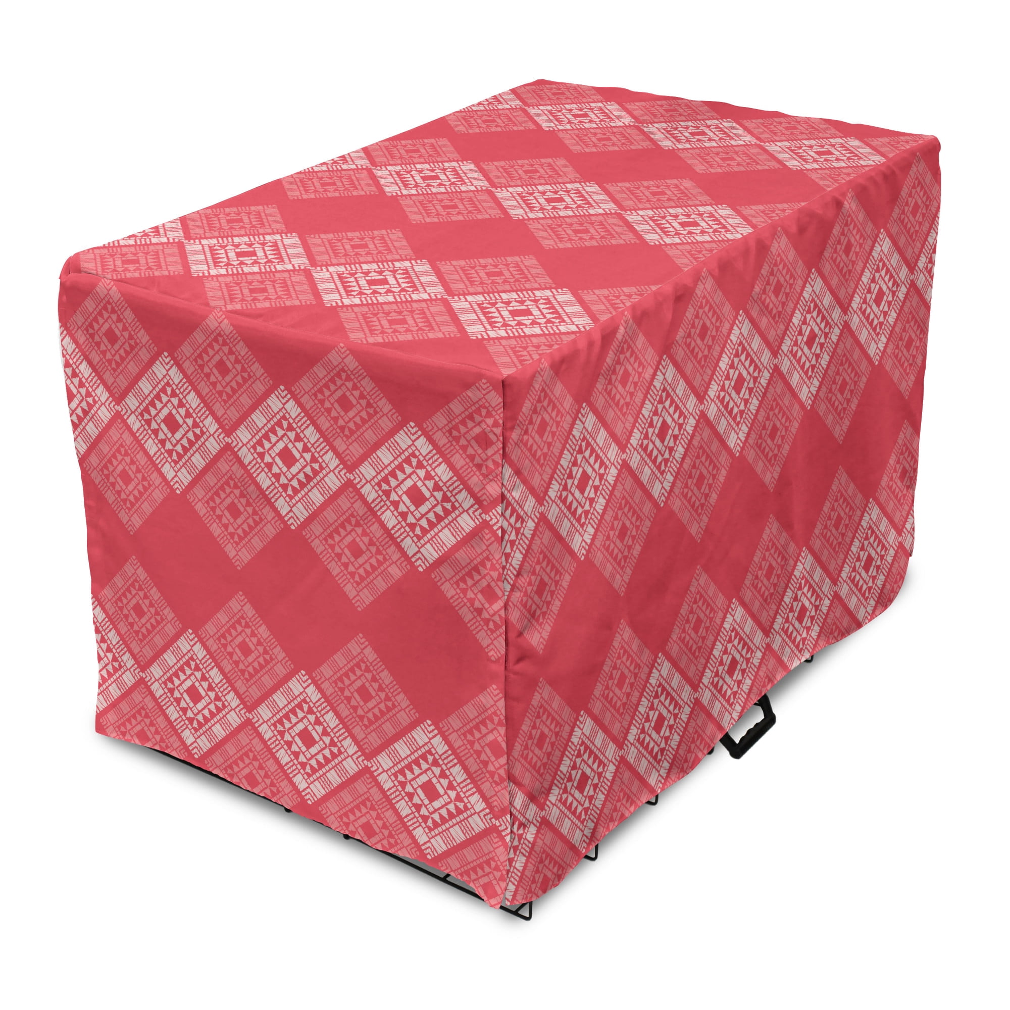 Aztec Dog Crate Cover, Monochrome Square Triangle Formations Graphical ...
