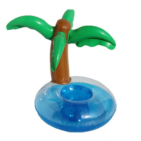 Drink Float Coconut Tree Shape PVC Inflatable Floating Drinking Holder ...