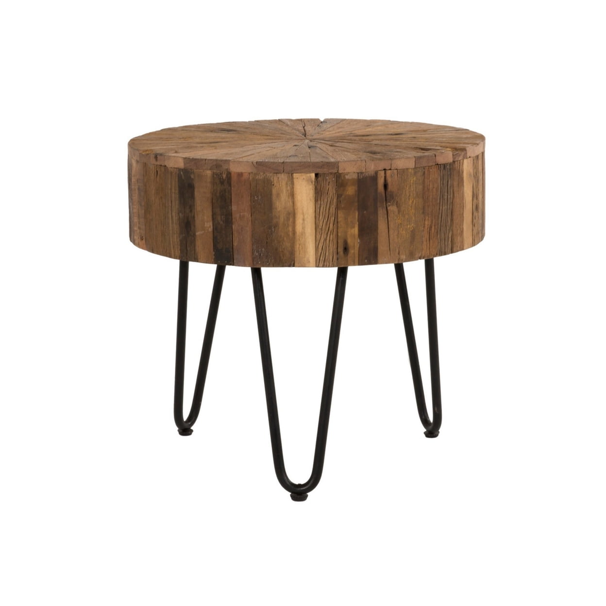 Zoro 22 Inch End Table, Reclaimed Wood, Hairpin Legs, Brown and Black ...