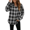Fantaslook Plaid Flannel Shirts for Women Oversized Long Sleeve Button ...