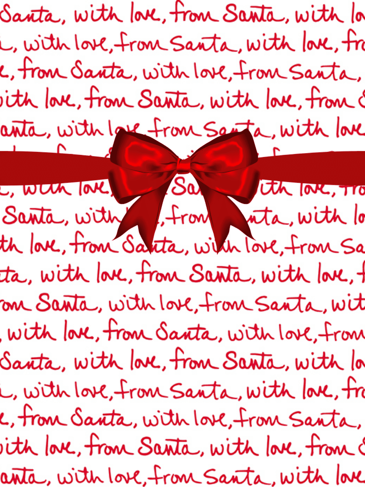 Red From Santa With Love Holiday Christmas Gift Premium Wrapping Paper ...