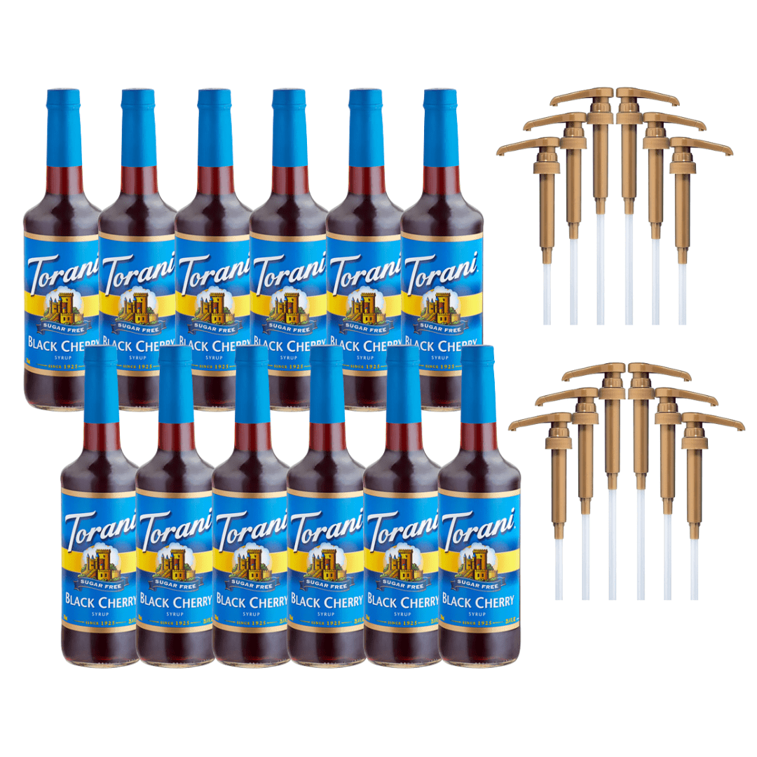 Torani Sugar-Free Black Cherry Flavoring Syrup Plastic 750 mL Bonus ...
