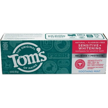 Tom's of Maine Rapid Relief Sensitive Natural Toothpaste, Fresh Mint ...