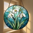 Birth Flower Glass Suncatcher Window Decor, Stained Glass Effect ...