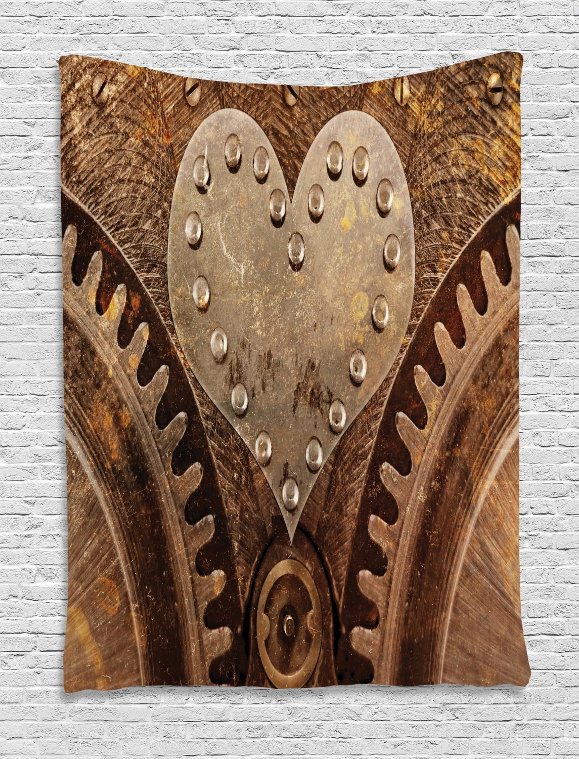 Steampunk Tapestry, Grungy Background with Close Up Image of Heart Form ...