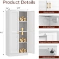 60" Tall Metal Pantry Cabinet, White Kitchen Pantry Storage Cabinet ...