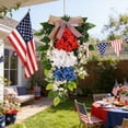 4th of July Artificial Hydrangea Wreath, Patriotic Inverted Tree Door ...