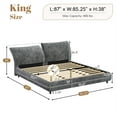 Christopher Knight Home Minimalist Upholstered King Bed Frame with ...