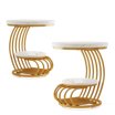 Tribesigns Round End Side Table, Side Table with 2 Tiers Storage ...