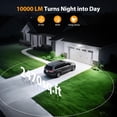 90W Flood Lights Outdoor, 10000LM Ultra Bright 4-Head LED Security ...