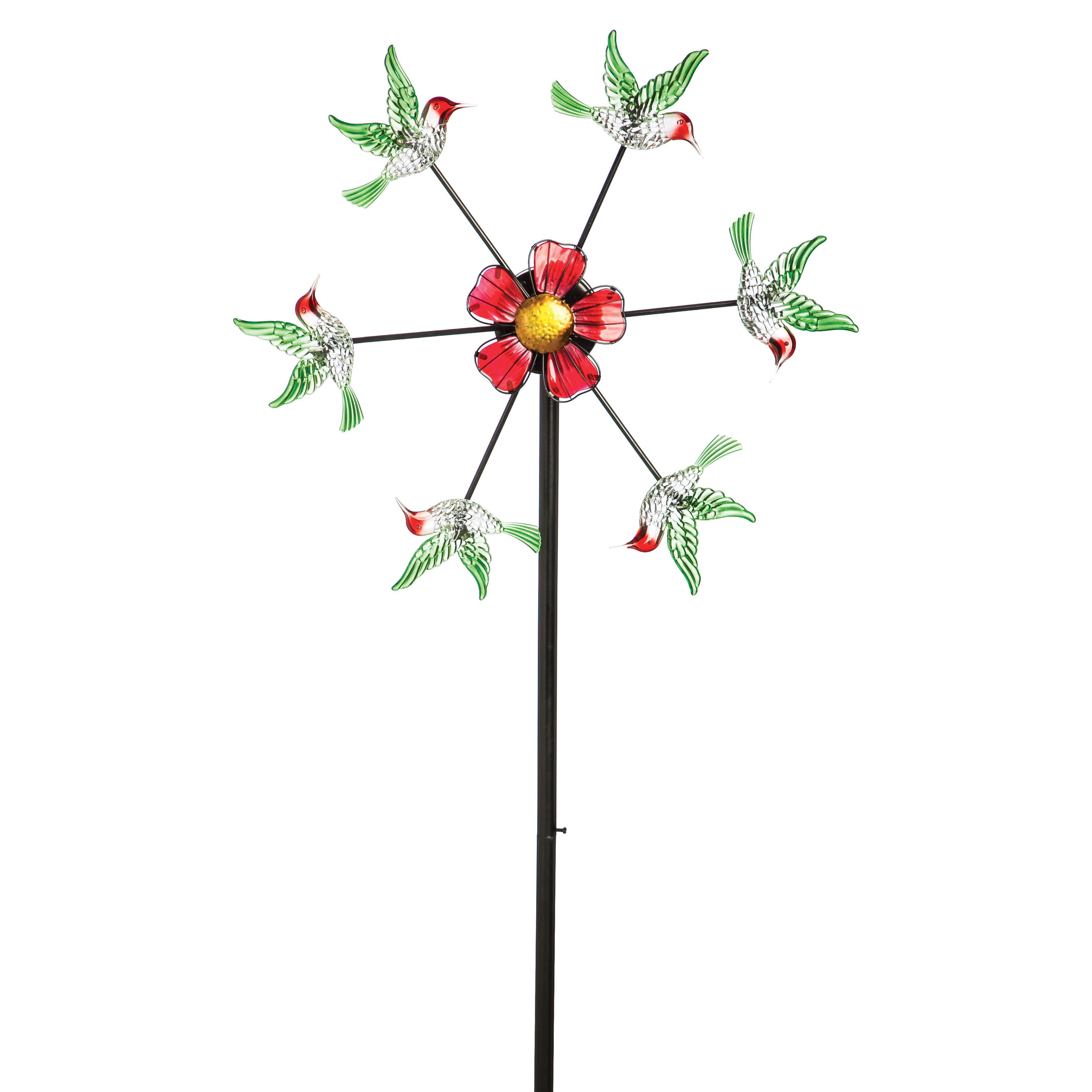 Evergreen Enterprises Color Changing Flying Hummingbirds Solar Kinetic ...