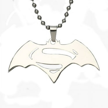 DC Comics Men’s Stainless Steel Superman Logo Pendant, 22” Chain ...