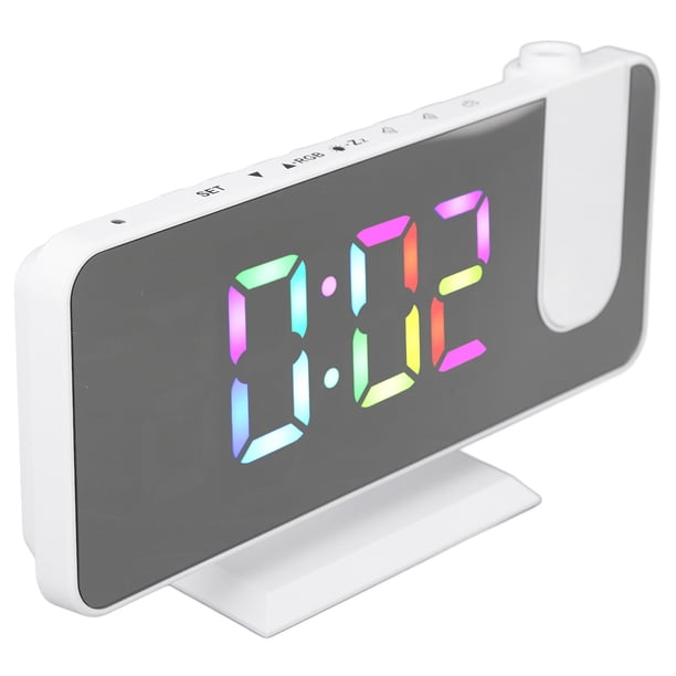 Mirror Surface Alarm Clock,RGB Digital Alarm Clock RGB Mirrored Clock ...