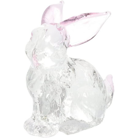 Glass Rabbit Figurine Crystal Bunny Statue Clear Animal Collectible ...