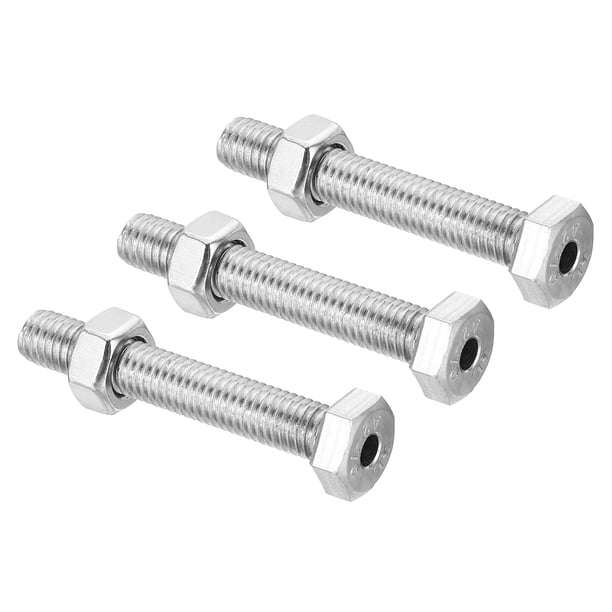 Uxcell M8x50mm Hollow External Hexagon Screw Cylindrical Lamp Threading ...