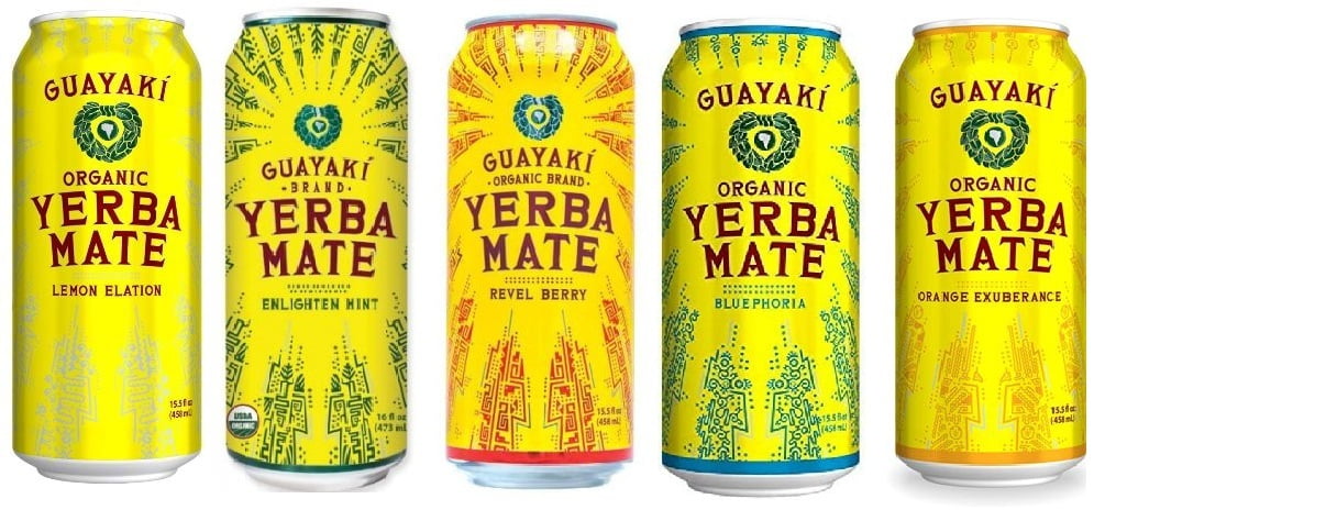 Guayaki Yerba Mate Variety Pack Lemon Enlighten Mint Revel Berry
