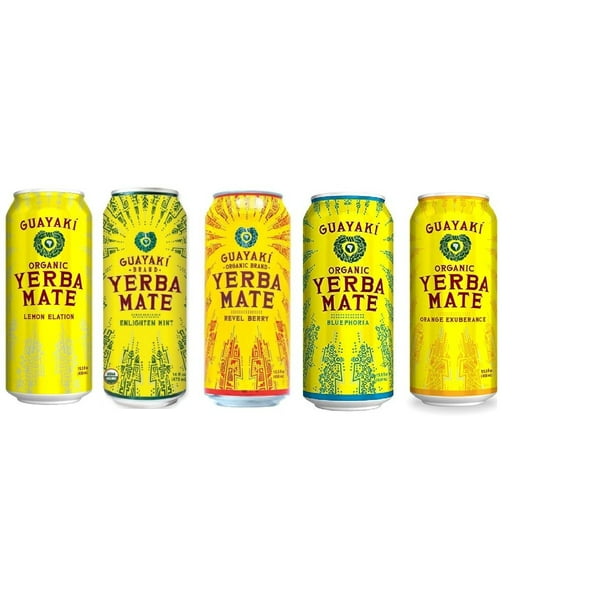 Guayaki Yerba Mate Variety Pack - Lemon, Enlighten Mint, Revel Berry ...