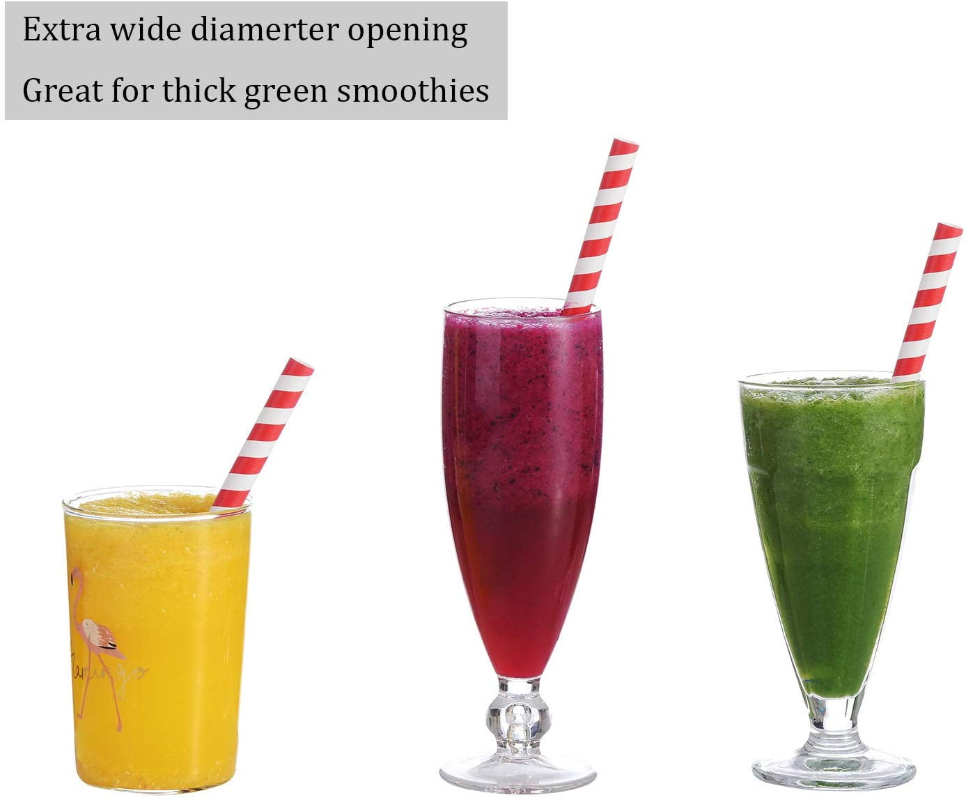 Disposable Tableware ALINK Pointed Kraft Paper Boba Straws 12mm Extra ...